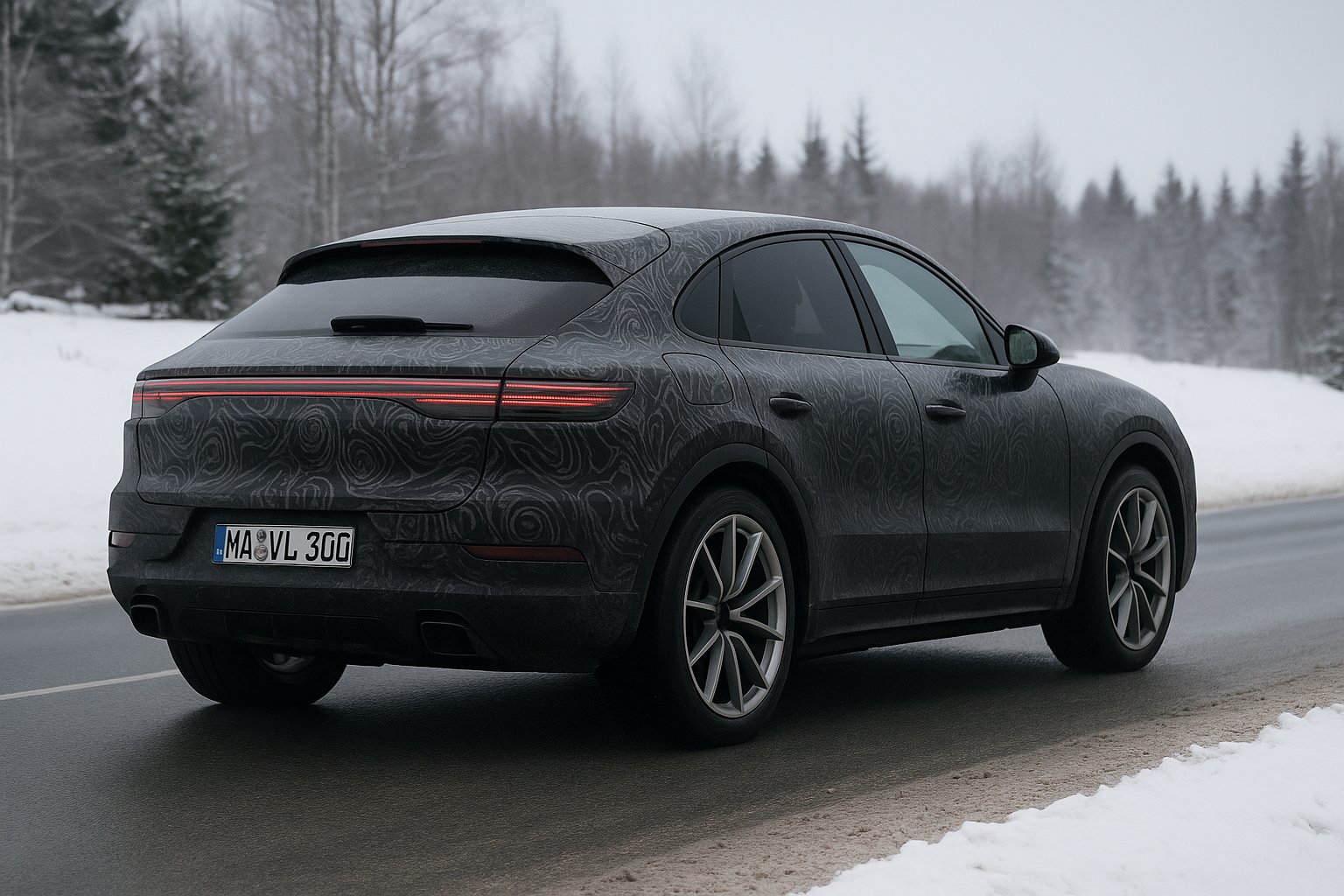 Porsche Cayenne Coupé EV 2026: la silhouette se dévoile - La Voiture